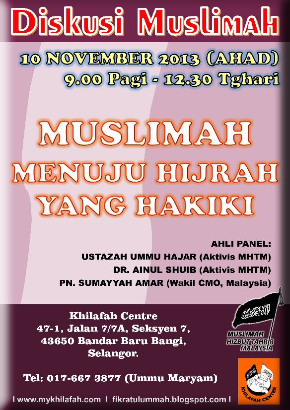 DISKUSI MUSLIMAH: Muslimah Menuju Hijrah Yang Hakiki – Hizbut Tahrir ...